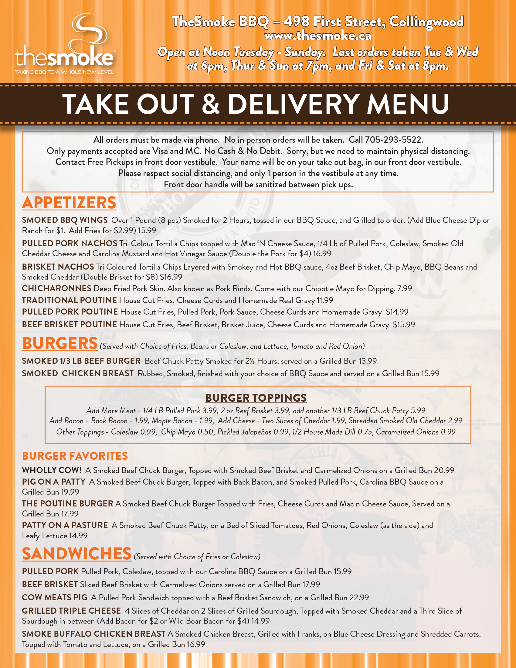 Dinner Menu | TheSmoke BBQ