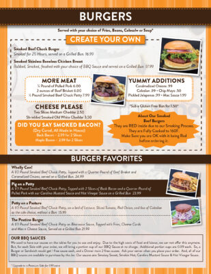 Dinner Menu | TheSmoke BBQ